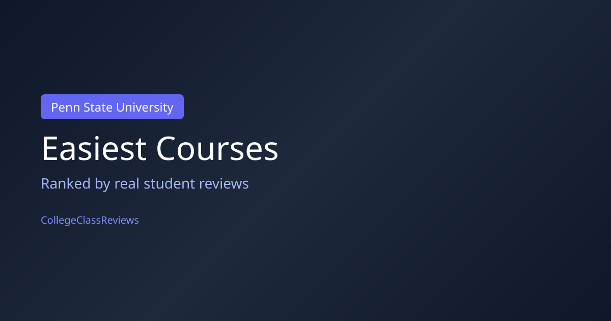 Easiest Classes at Penn State | CollegeClassReviews